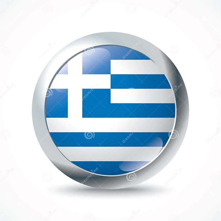 Greece flag button stock vector. Illustration of cutout - 125165464