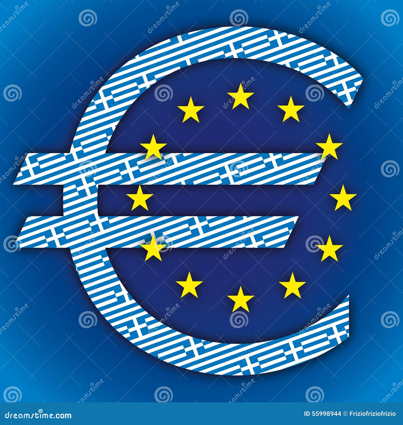 Greece Flag and Euro Symbol Stock Illustration - Illustration of flag ...