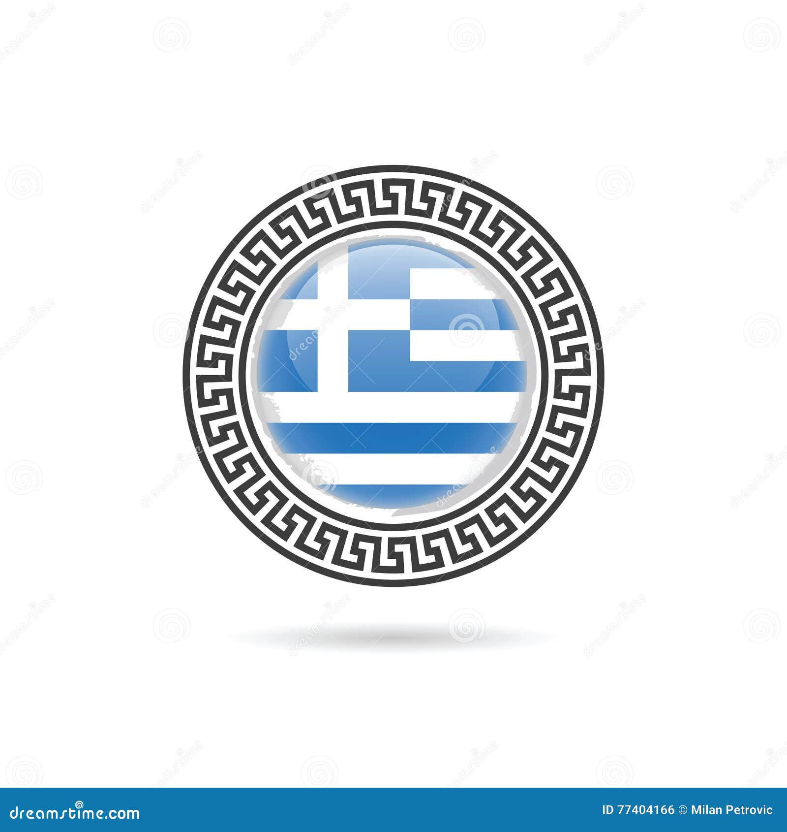 Greece Flag Hellas Design Art Illustration in Colorful Stock Vector ...