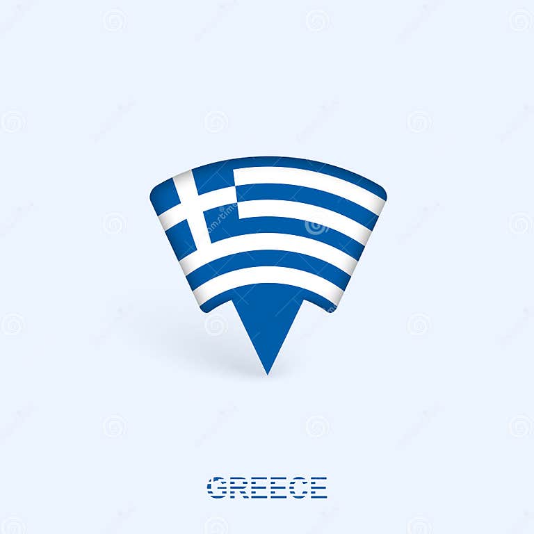 Greece Flag Map Pointer Design with Shadow Stock Illustration ...