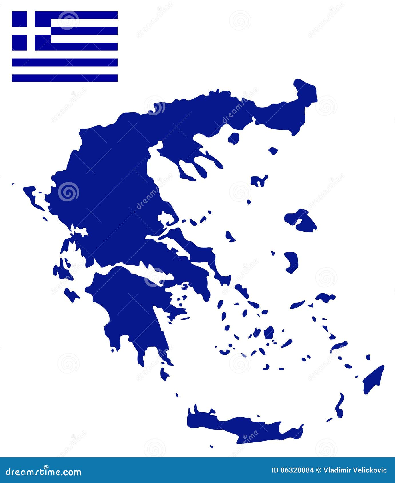 Greece flag and map stock vector. Illustration of europe - 86328884