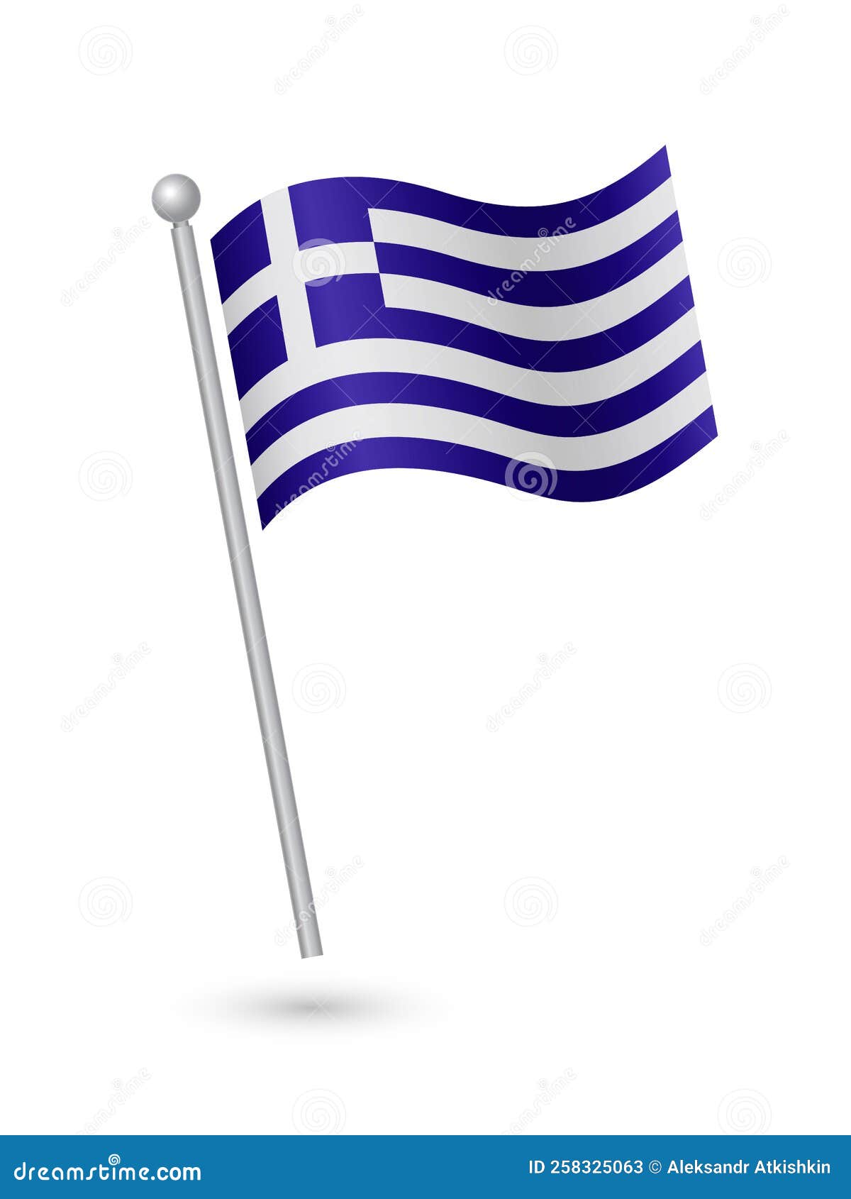 Greece flag stock vector. Illustration of patriotism - 258325063