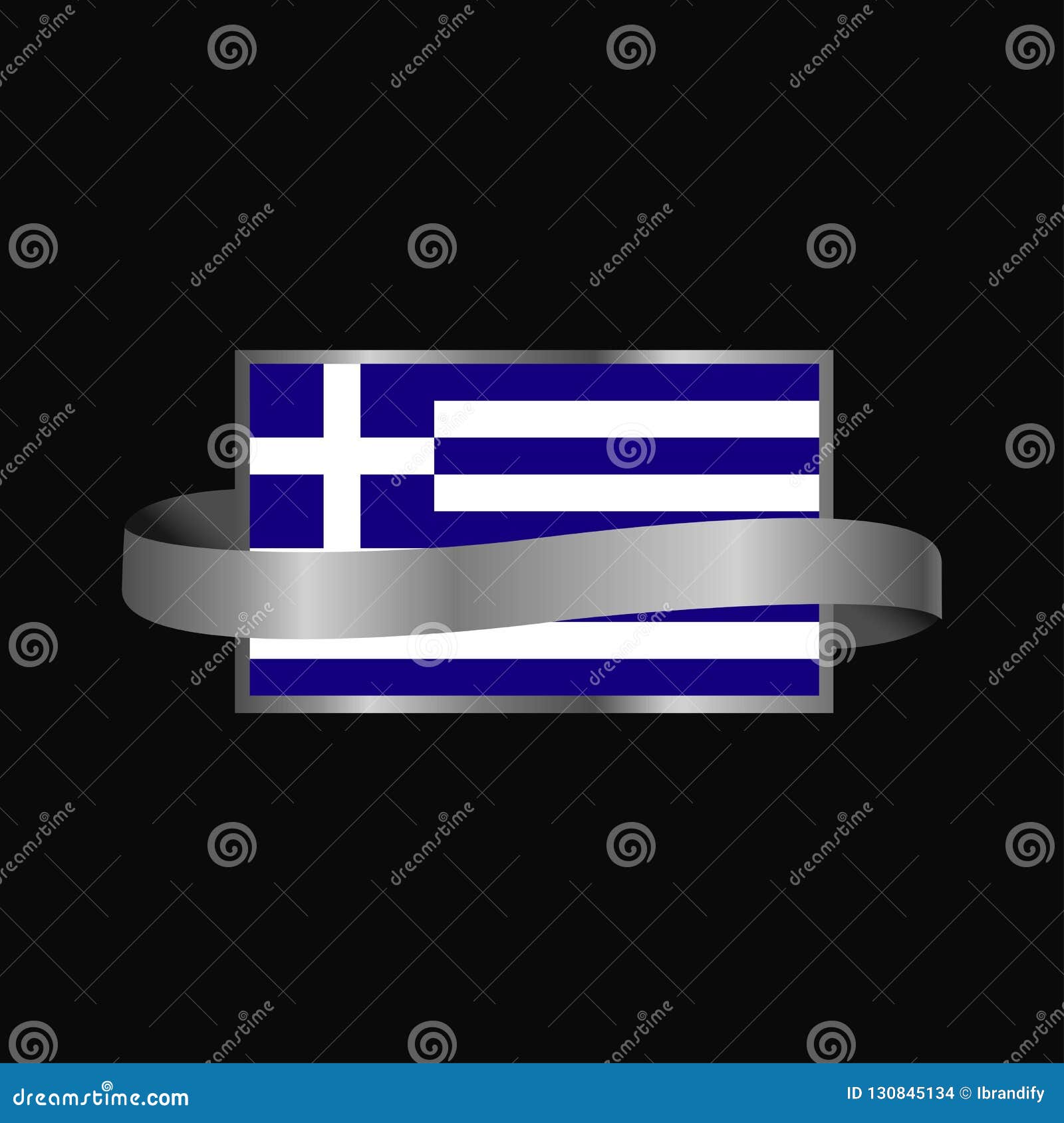 Greece Flag Ribbon Banner Design Vector Illustration | CartoonDealer ...