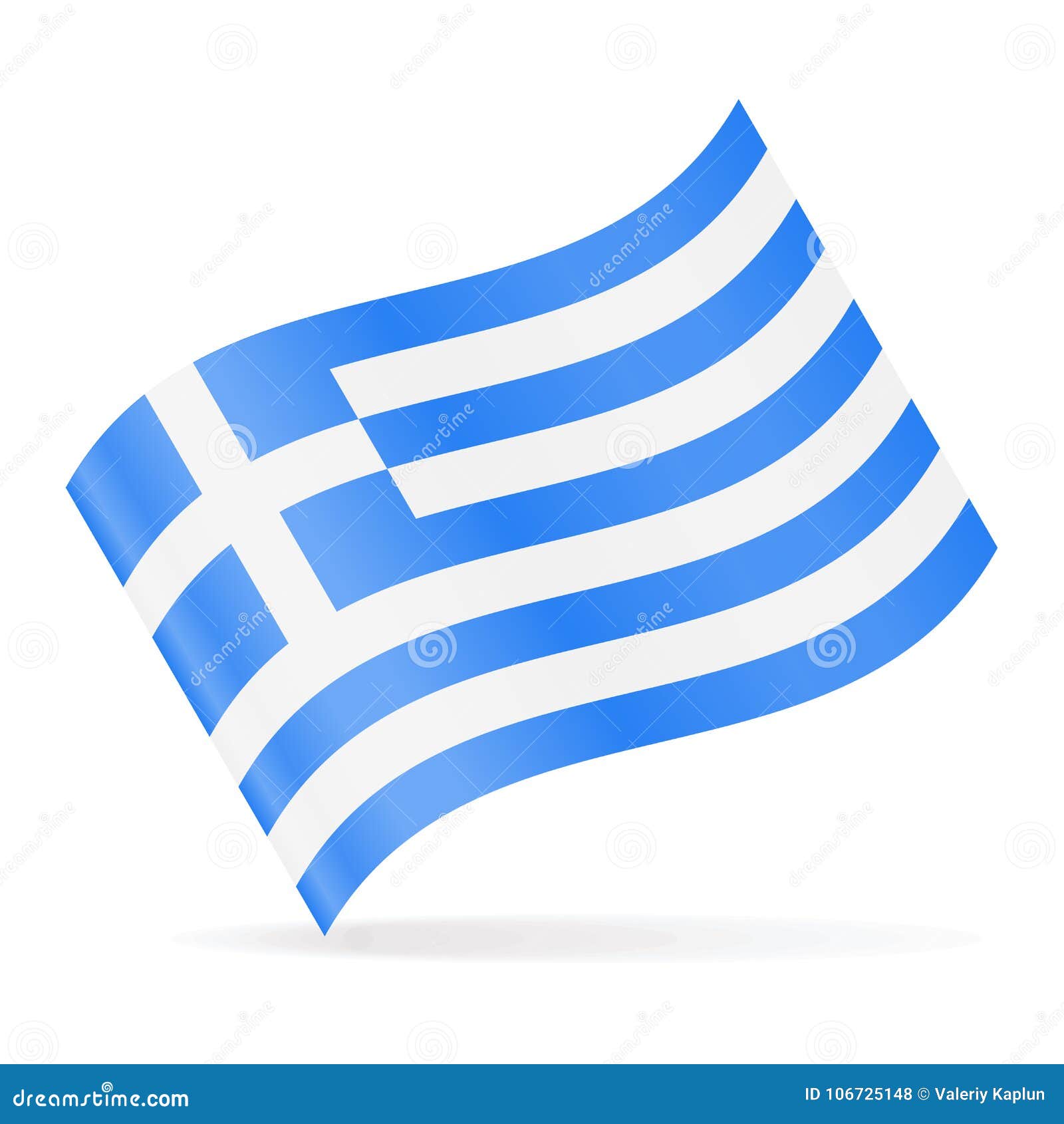 Greece Flag Vector Waving Icon Stock Illustration - Illustration of ...