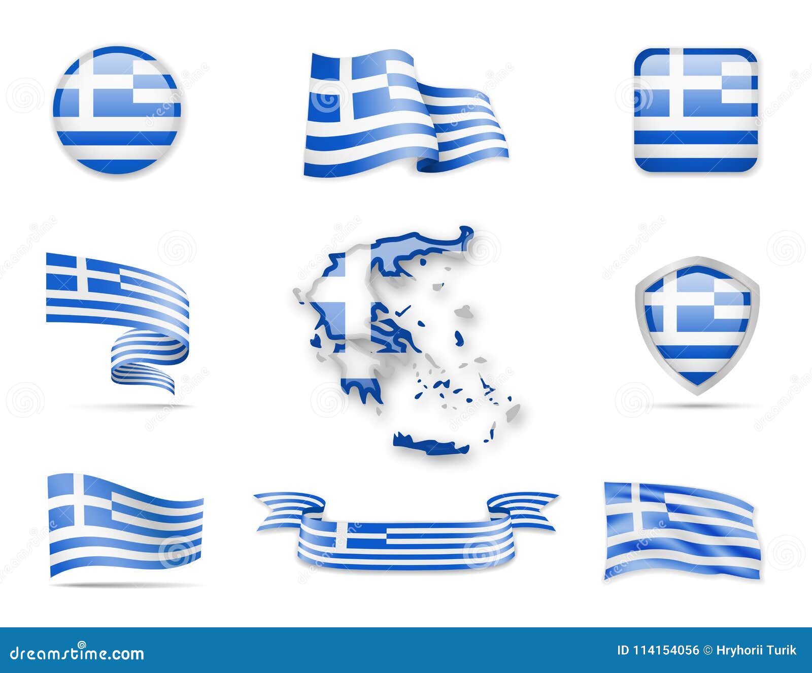 Greece Flags Collection stock vector. Illustration of europe - 114154056