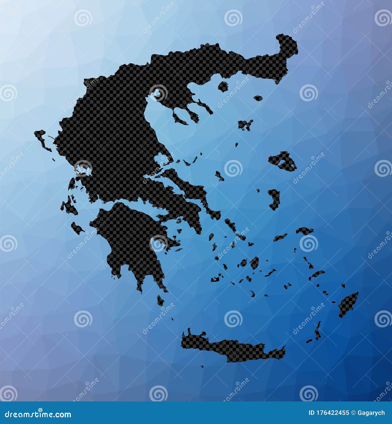 Greece geometric map. stock vector. Illustration of digital - 176422455