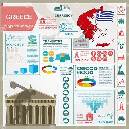 Greece Infographics, Statistical Data, Sights Stock Vector ...
