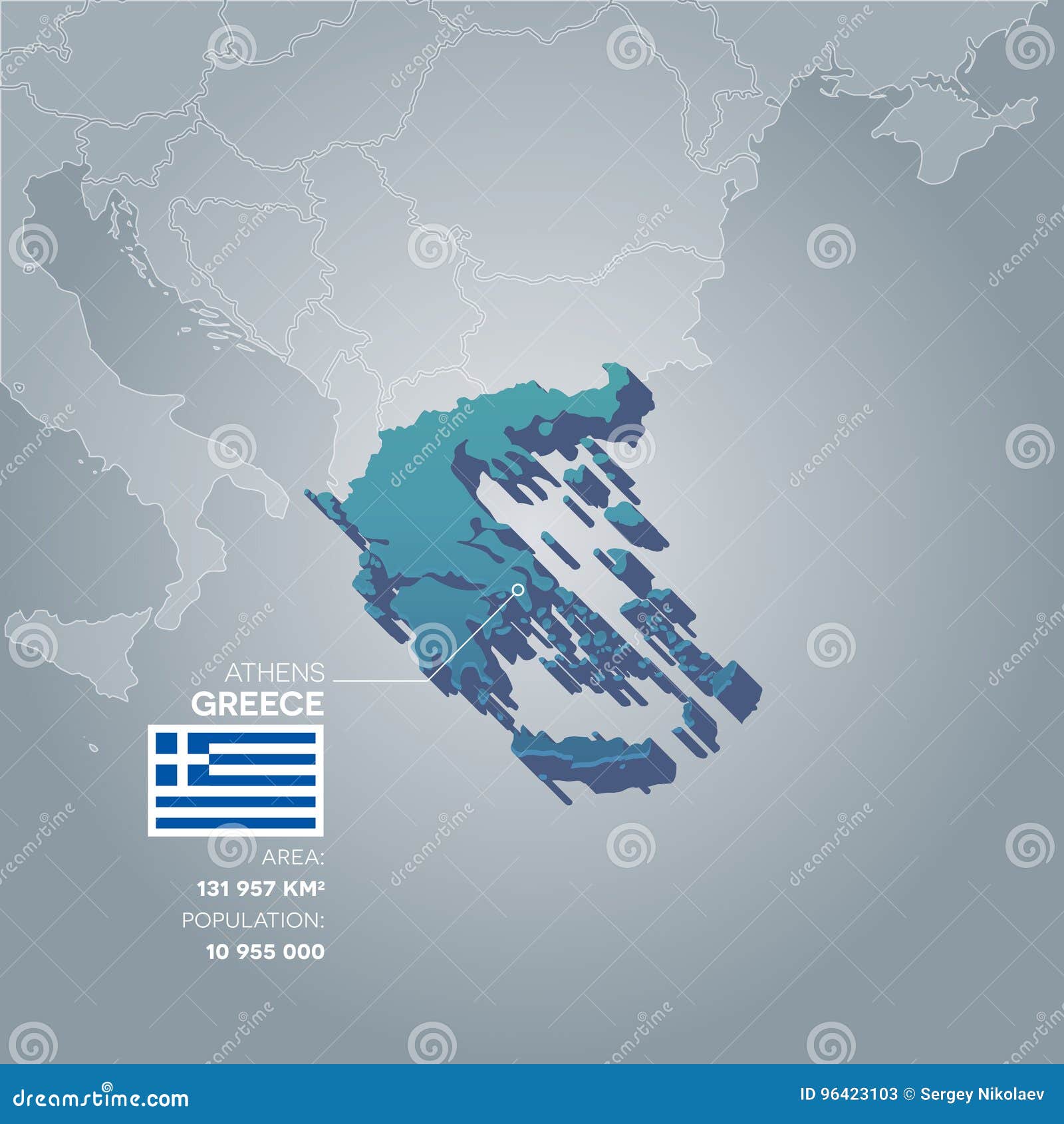 Greece Population Infographic. Map Made From Stick Figure People Vector ...