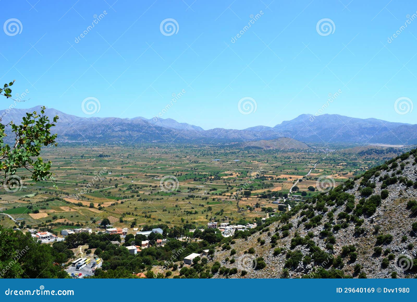 Greece, Island Crete View from Mount Panorama Stock Image - Image of ...