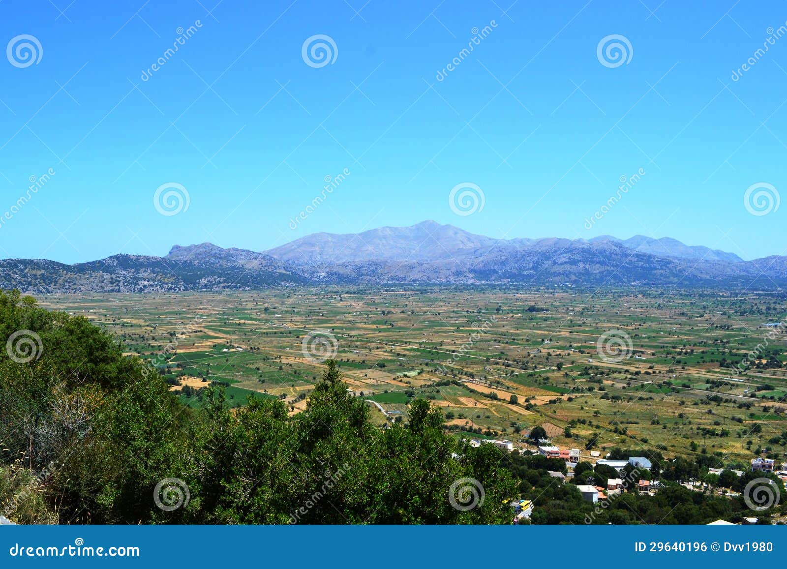 Greece, Island Crete View from Mount Panorama Stock Photo - Image of ...