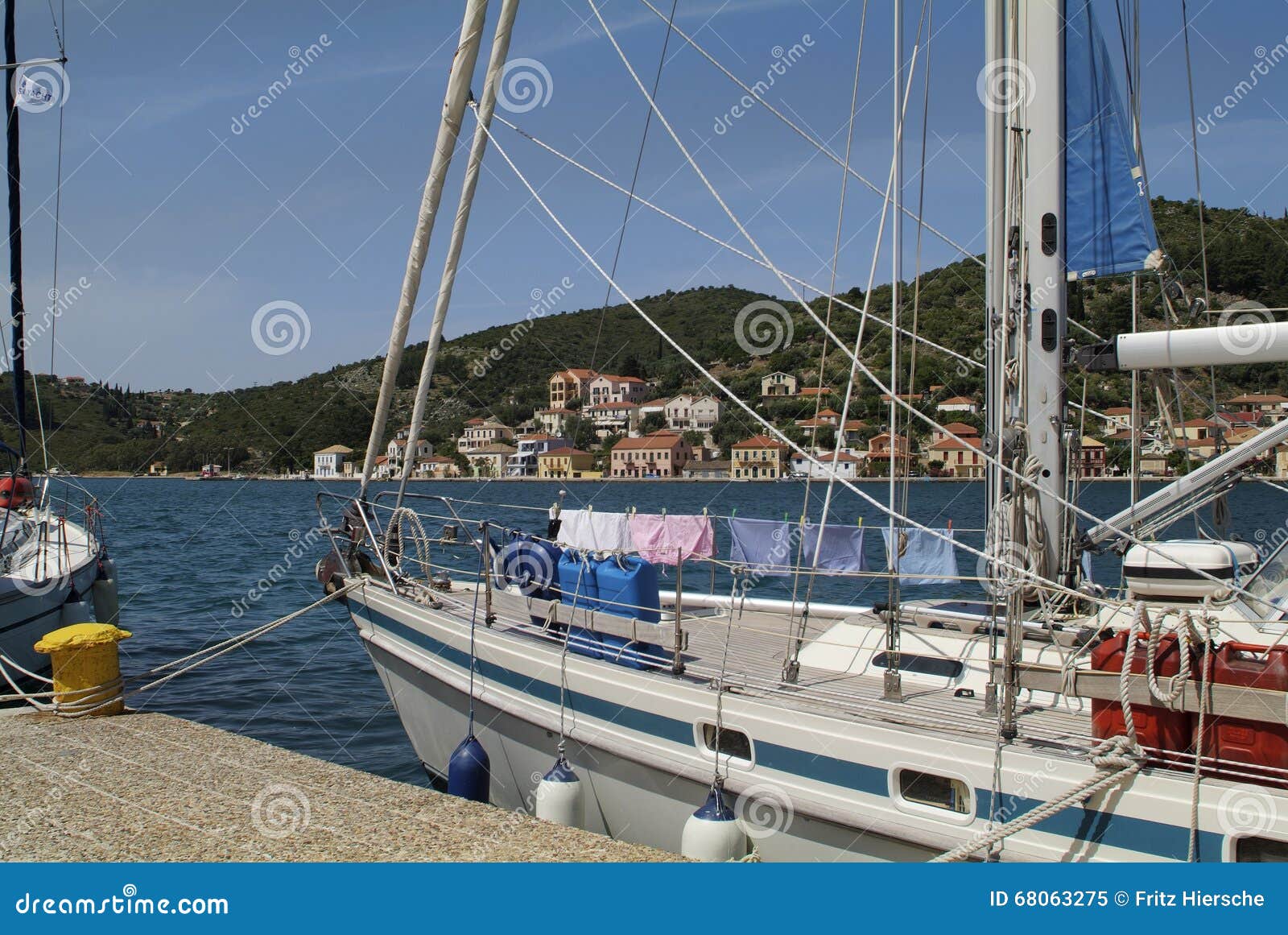 Greece, Ithaca stock image. Image of vathi, horizontal - 68063275