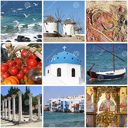 Greece landmarks collage stock photo. Image of greece - 31839024