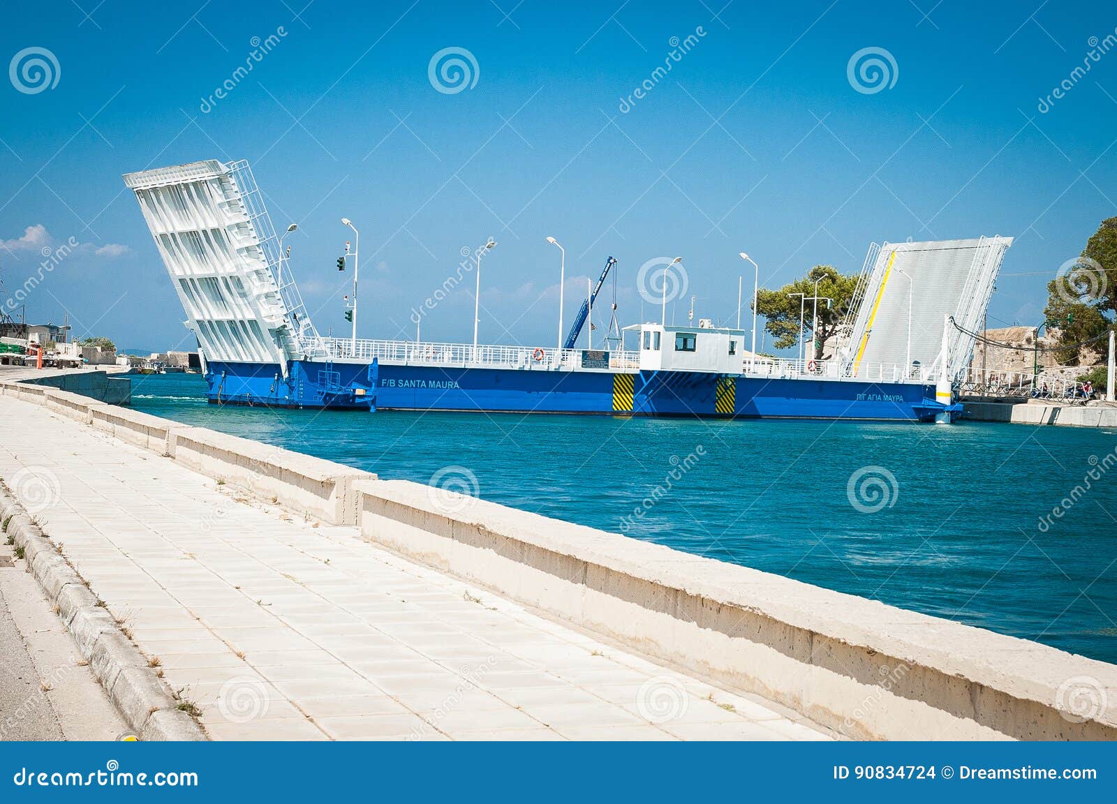 2016 Greece Lefkada. Moving Bridge between Island and Continent ...