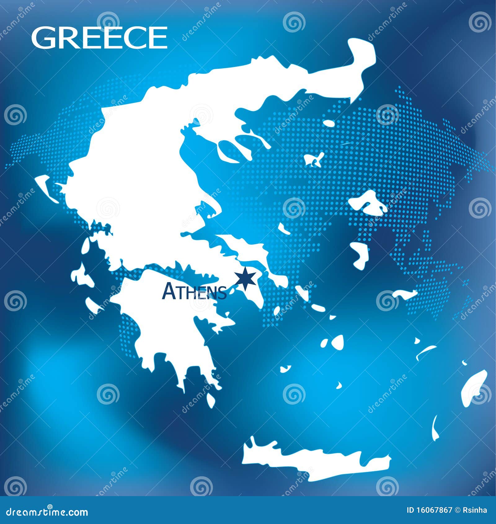 Greece map with Athens stock vector. Illustration of vector - 16067867
