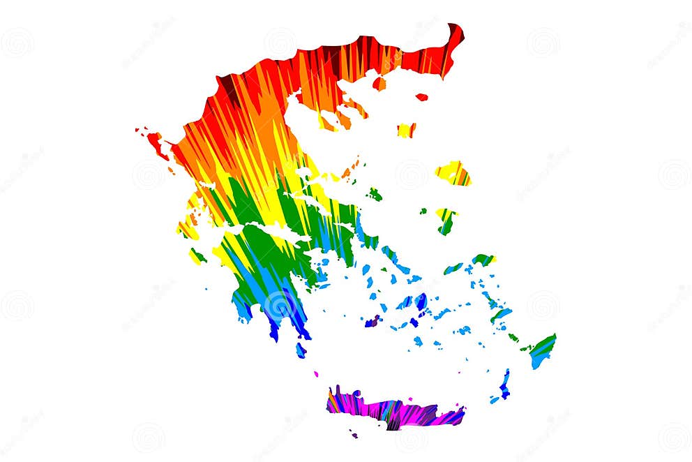 Greece - Map is Designed Rainbow Abstract Colorful Pattern Stock Vector ...