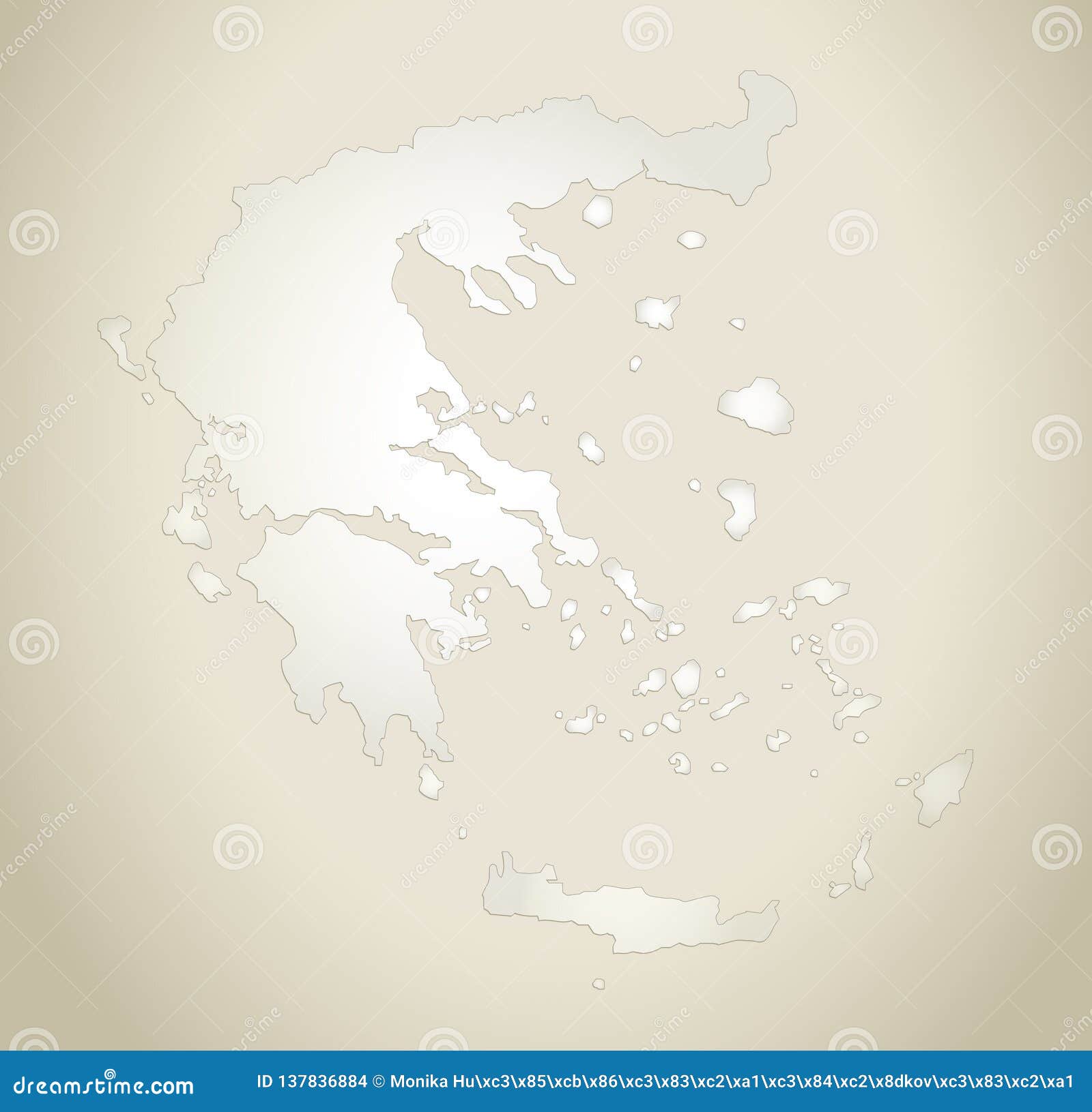 Greece Map Old Paper Background Blank Template Vector Illustration ...