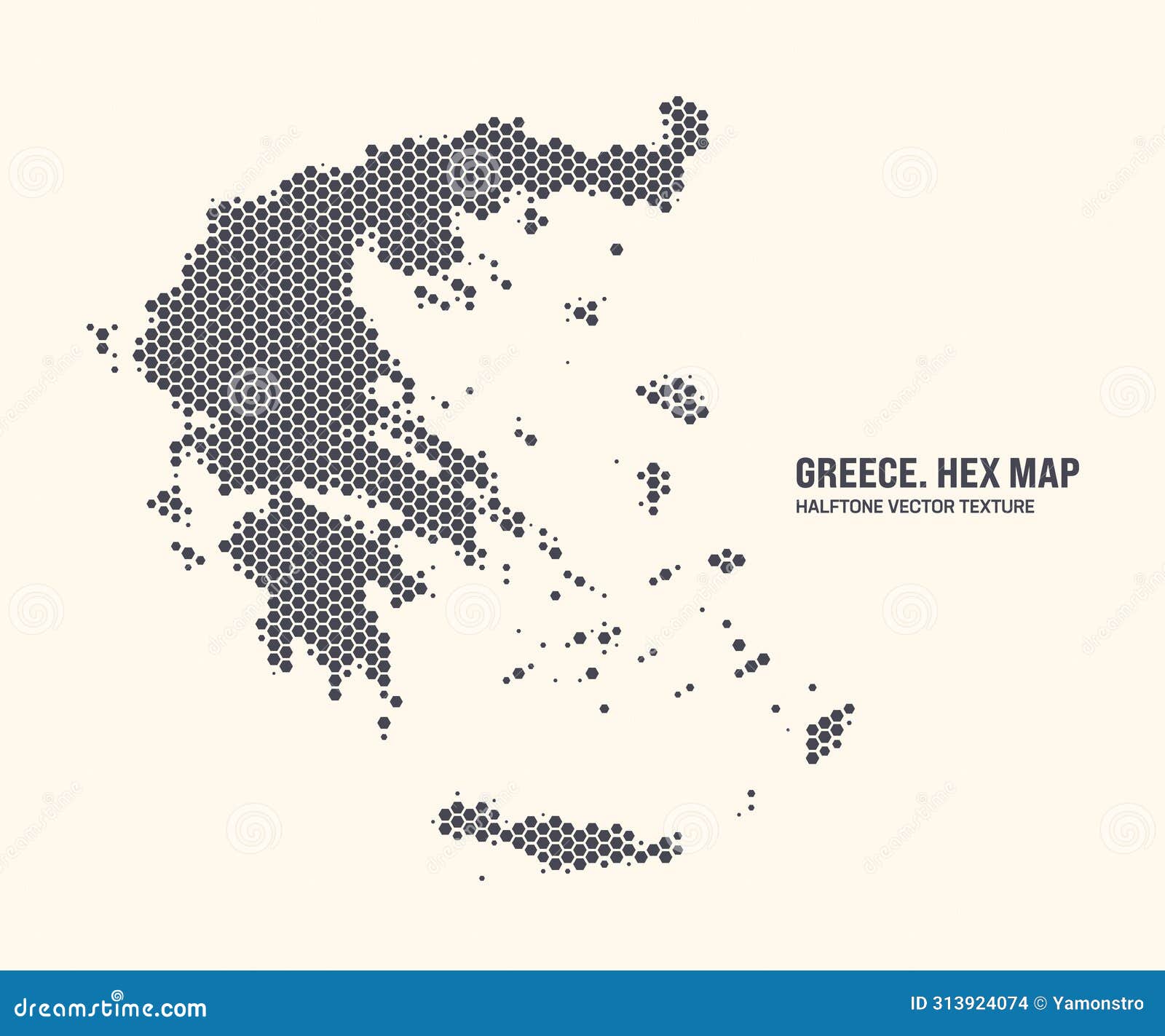 Greece Map Vector Hexagonal Half Tone Pattern Isolated on Light ...