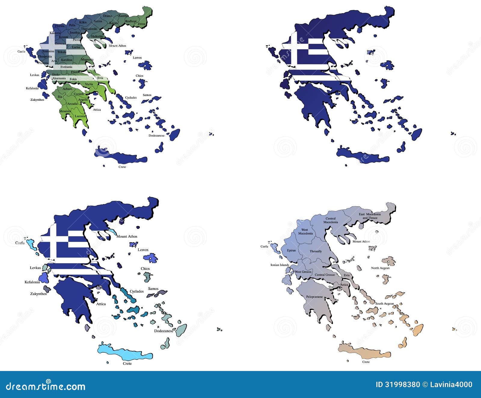 Crete Provinces Maps Cartoon Vector | CartoonDealer.com #32070805