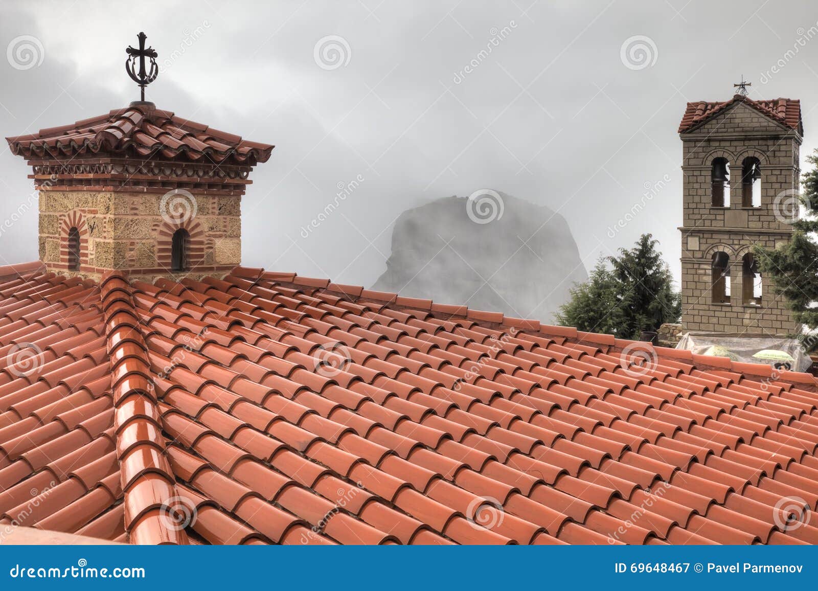 Greece. Meteora. the Monastery on the Rock. Roof Stock Image - Image of ...