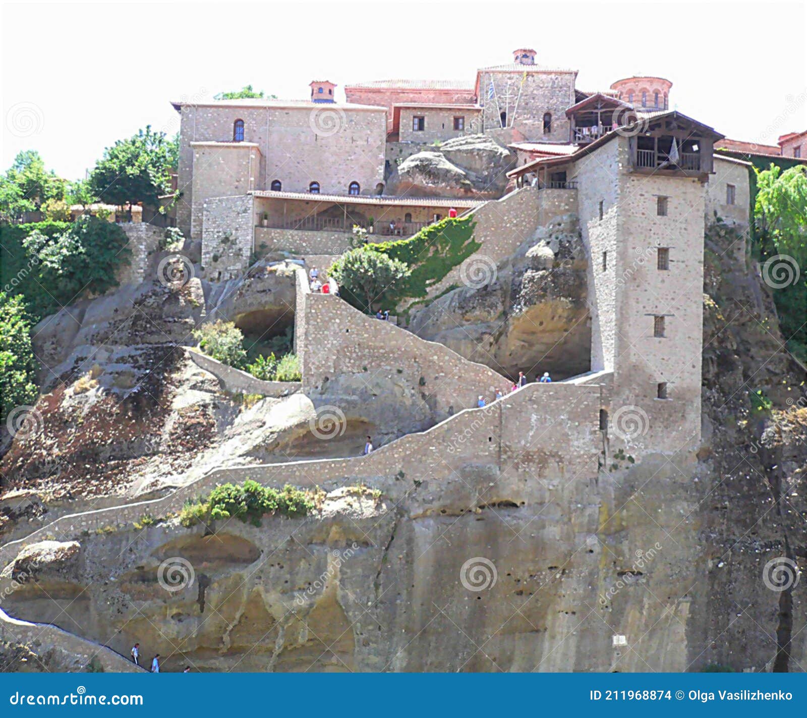 Greece Meteora. Operating Monasteries. Stock Photo - Image of holy ...