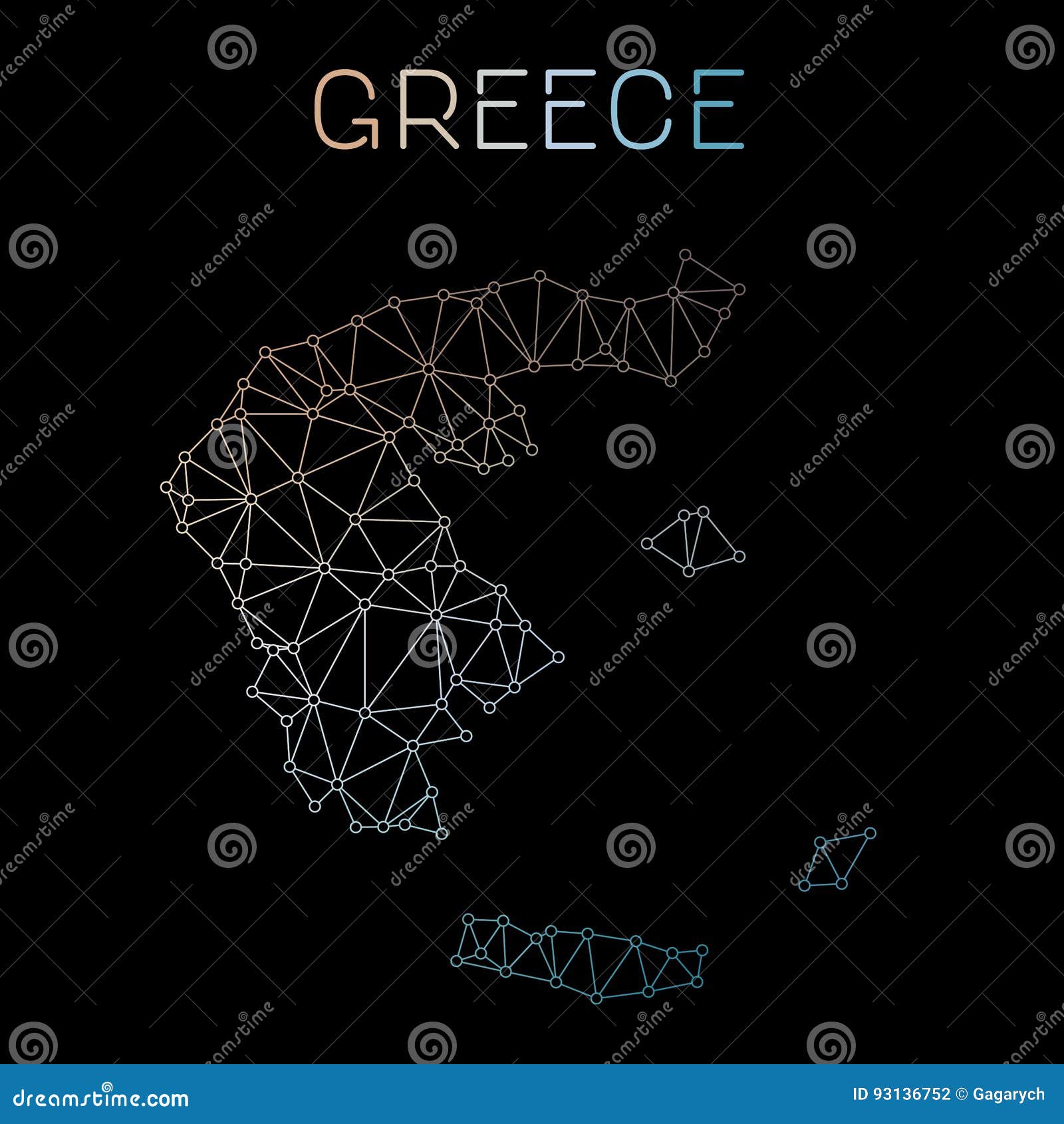 Greece network map. stock vector. Illustration of computing - 93136752