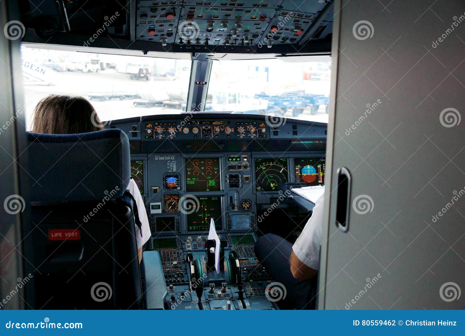 GREECE - OCTOBER 15th, 2016: the Aircraft Pilots at Work, View of the ...