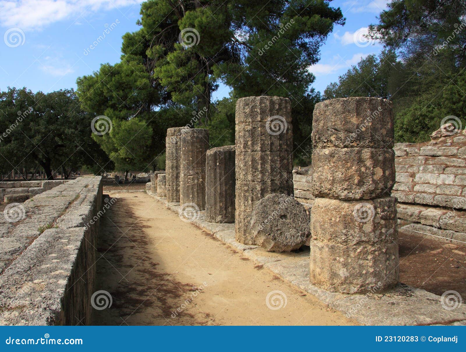 Greece Olympia Doric Columns Stock Image - Image of culture, unesco ...
