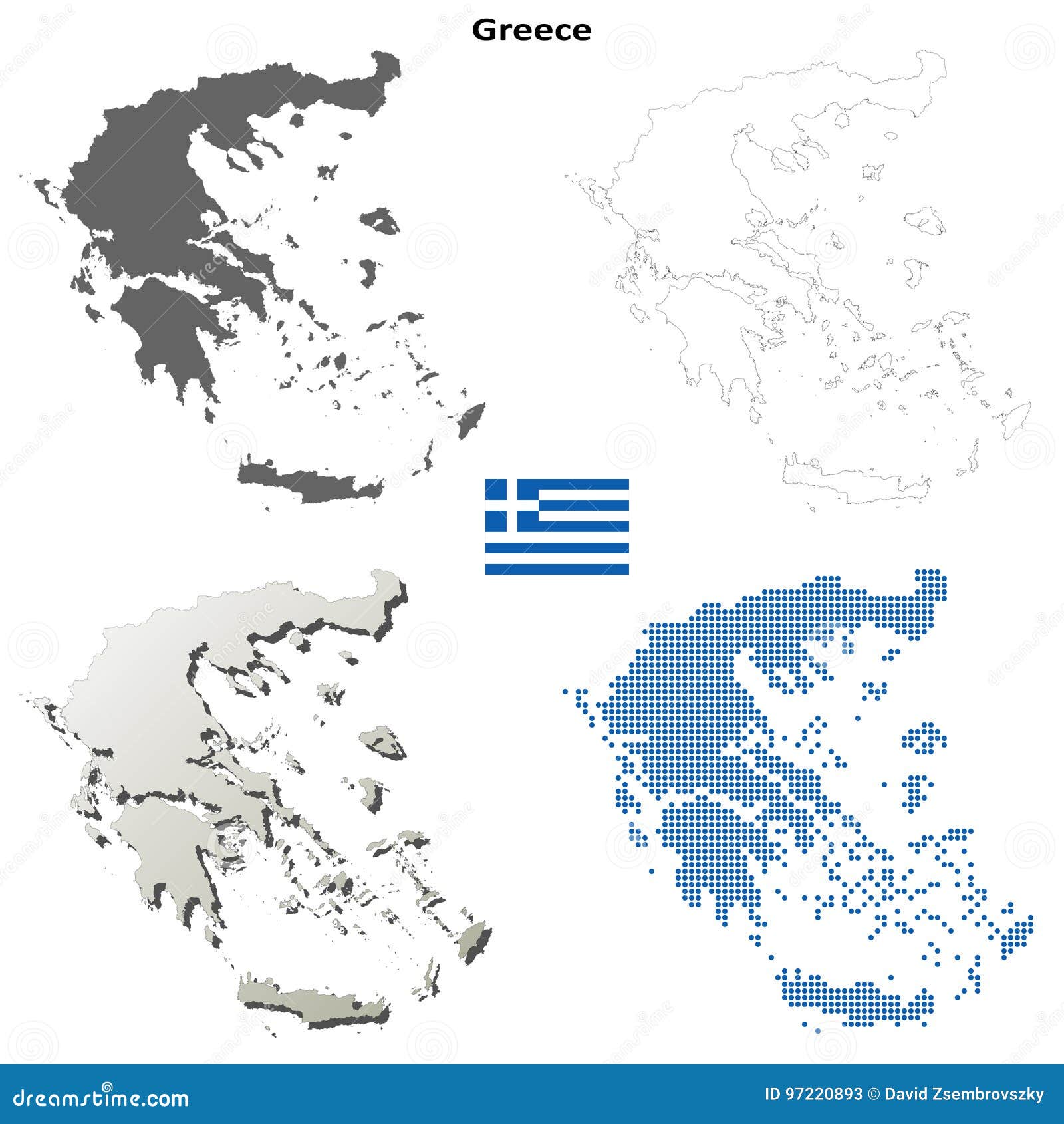 Greece outline map set stock vector. Illustration of border - 97220893