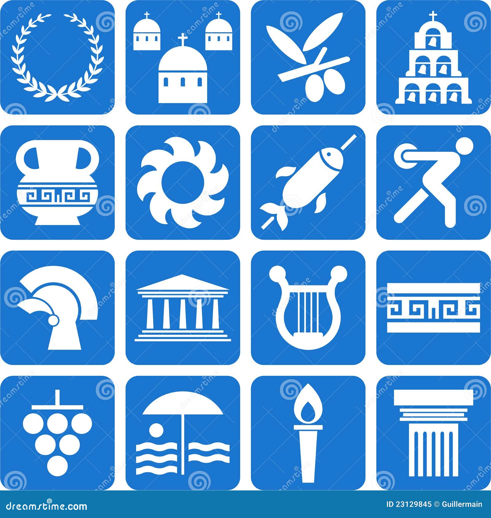 Greece Pictograms Cartoon Vector | CartoonDealer.com #23129797