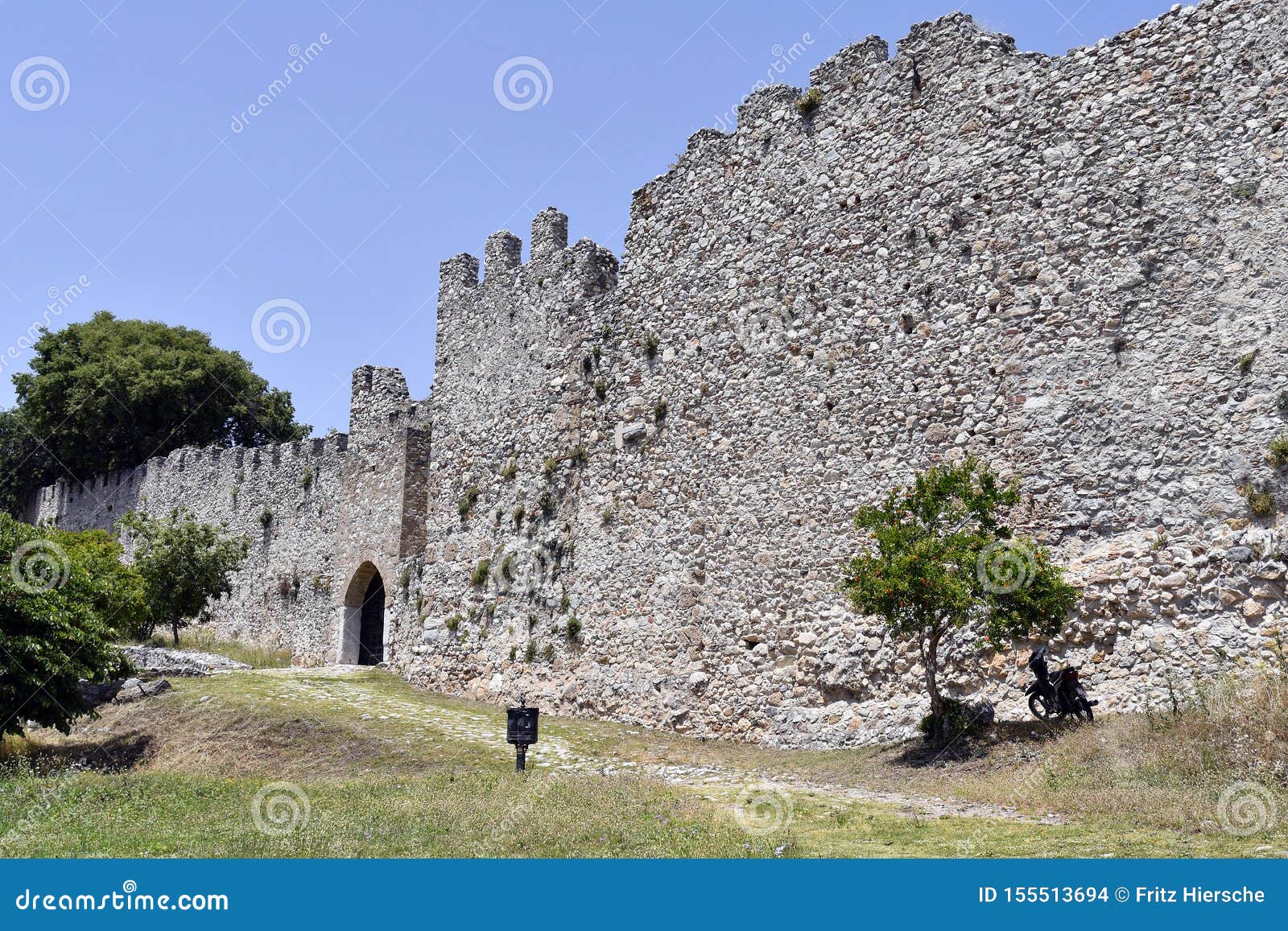 Greece , Platamon Castle stock photo. Image of platamonas - 155513694