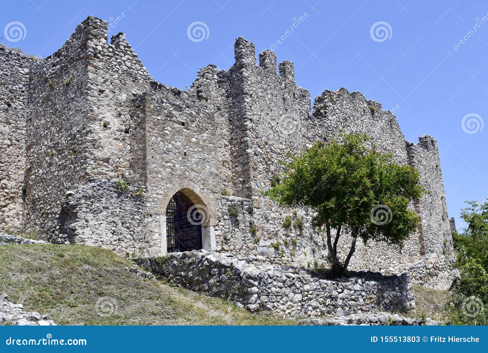 Greece , Platamon Castle stock image. Image of horizontal - 155513803