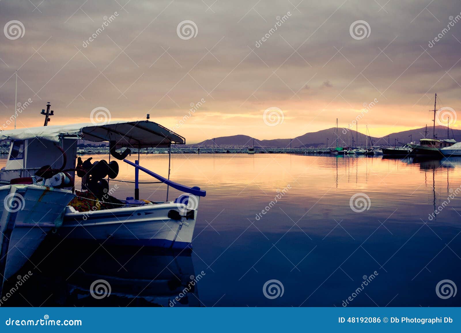 Greece port stock photo. Image of fishingboat, sunniest - 48192086