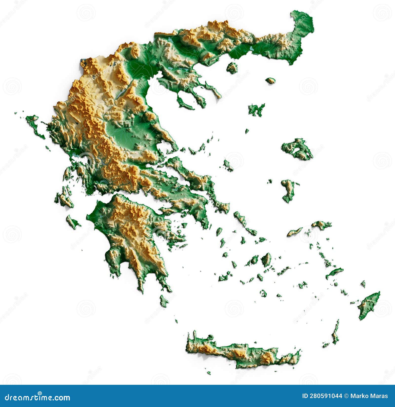 Greece relief map stock illustration. Illustration of applications ...