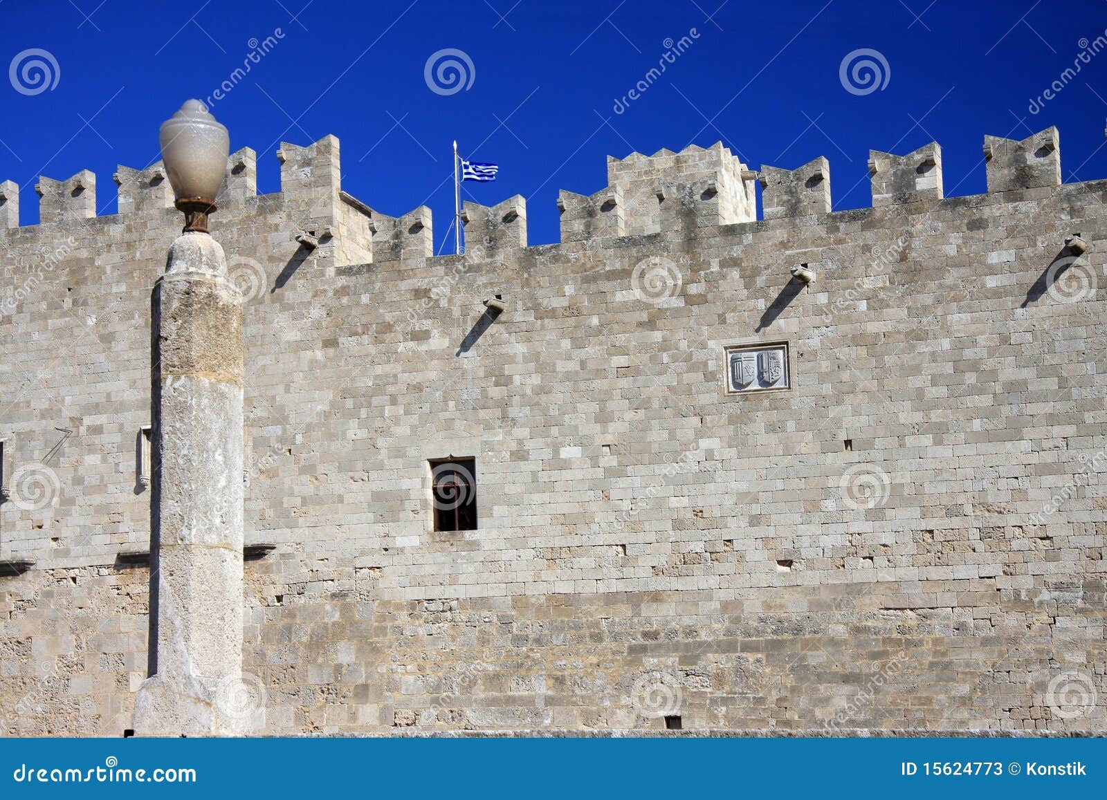 Greece, Rhodes.Wall of Ancient City Stock Image - Image of blue, greece ...