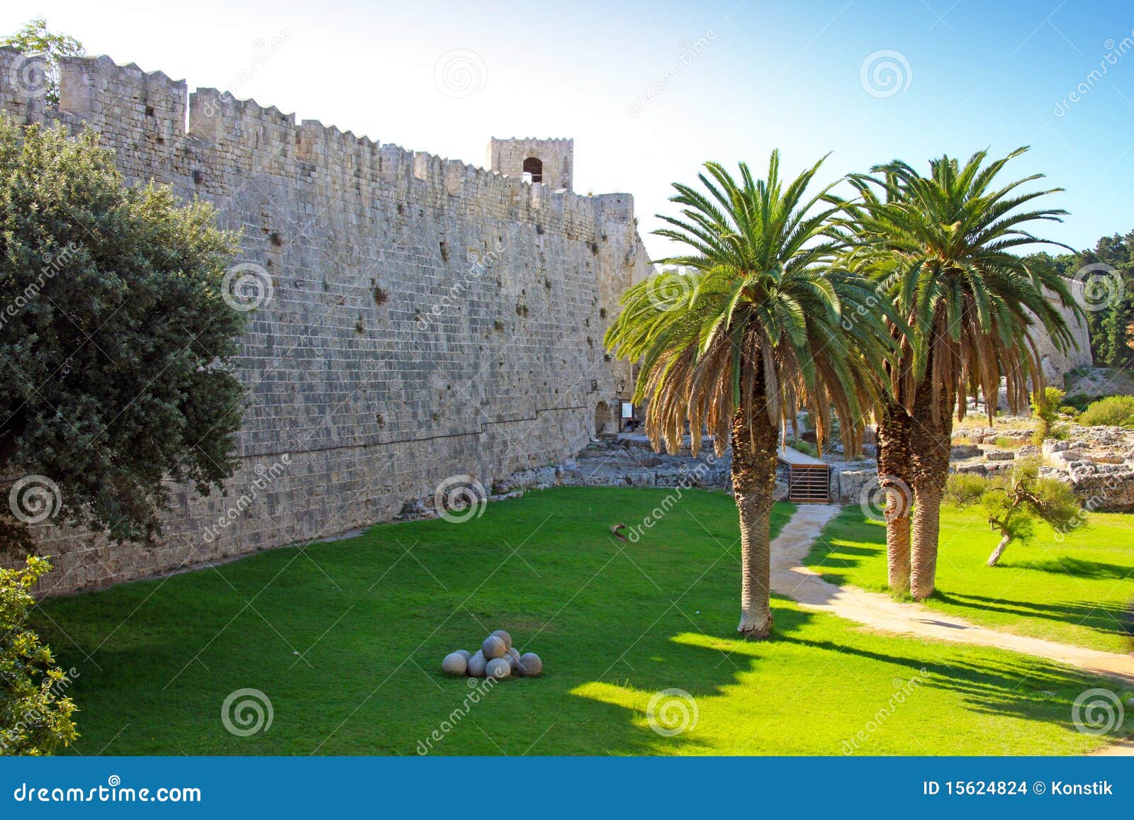 Greece, Rhodes Wall of Ancient City Stock Photo - Image of temple ...