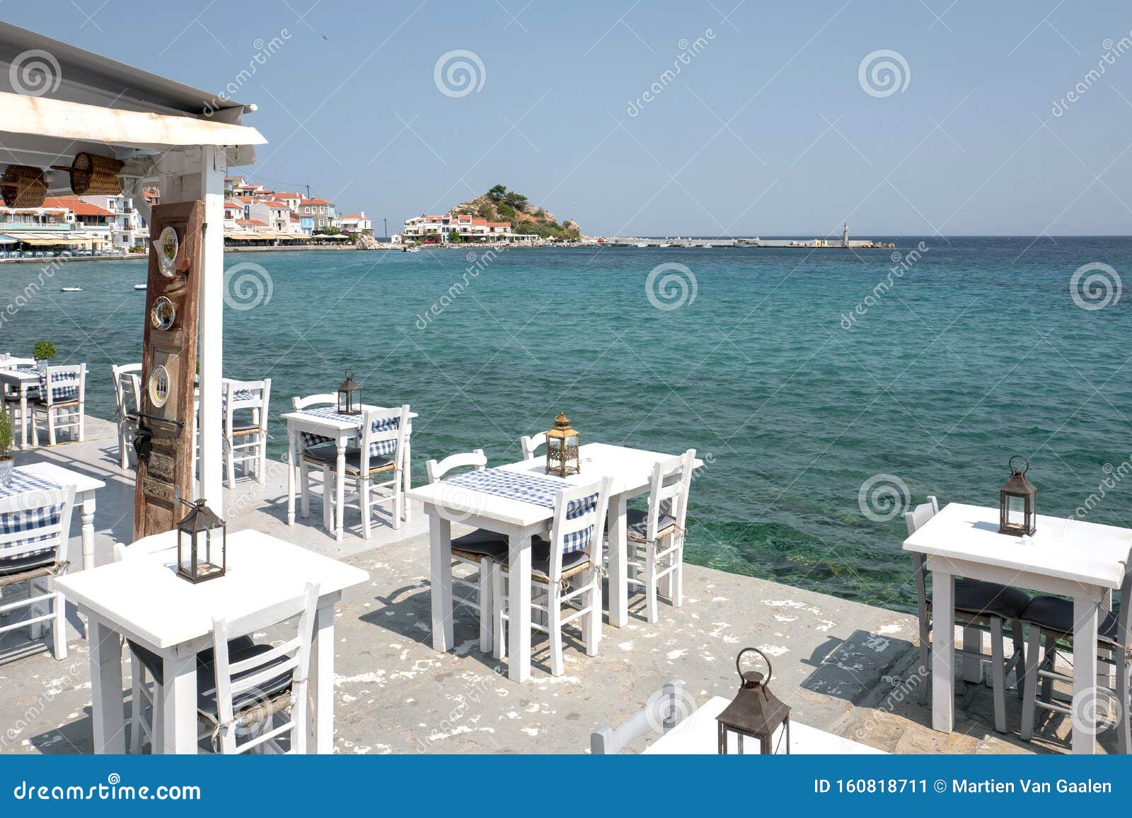 Restaurant in the Center of Kokkari on Samos, Greece Editorial Photo ...