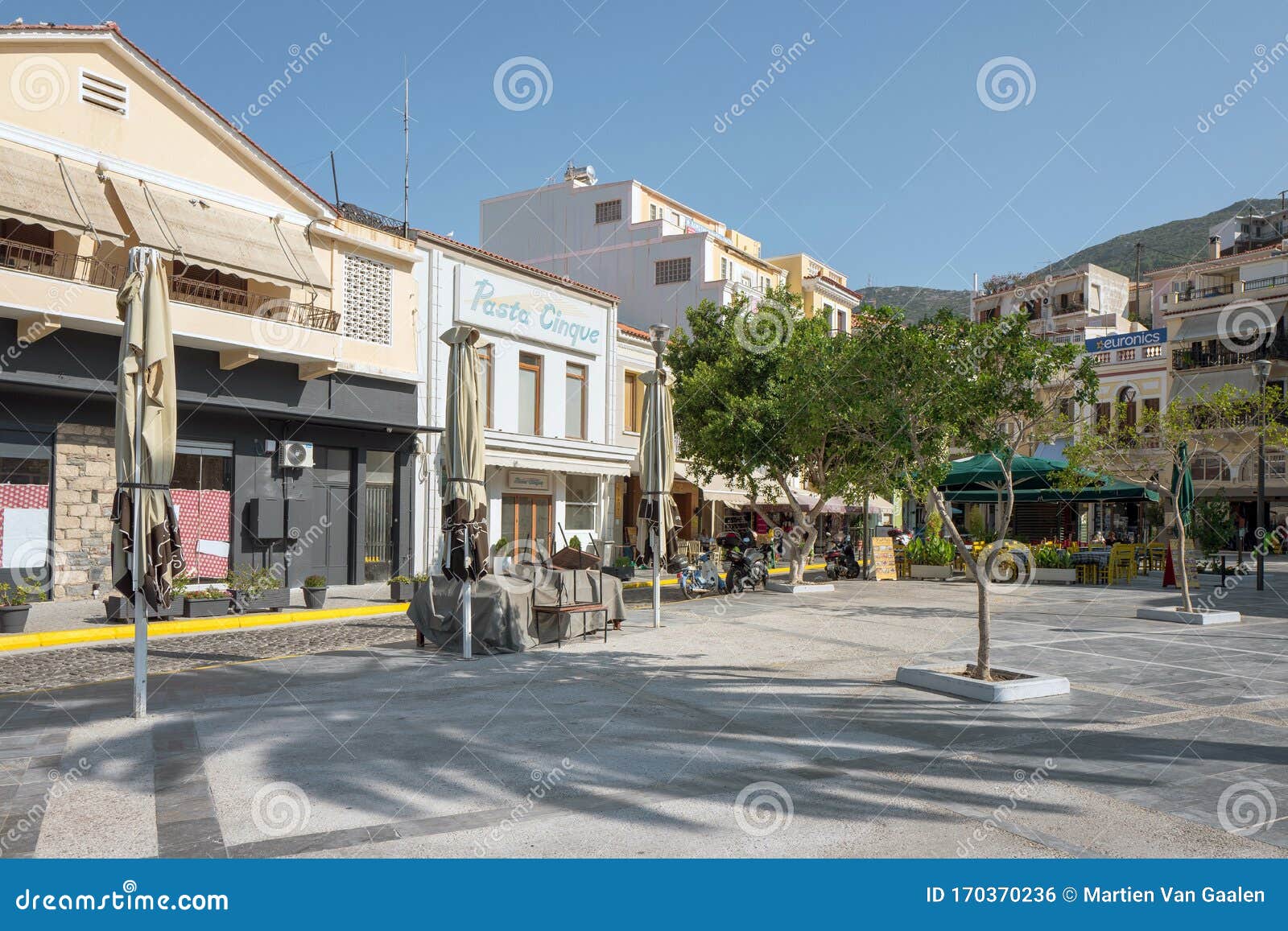 Pythagoras Square in the Center of Samos Town on Samos, Greece ...