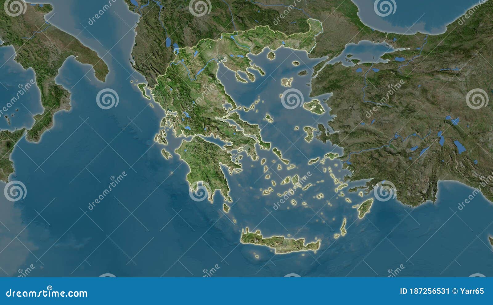 Greece - Satellite. Composition Stock Illustration - Illustration of ...