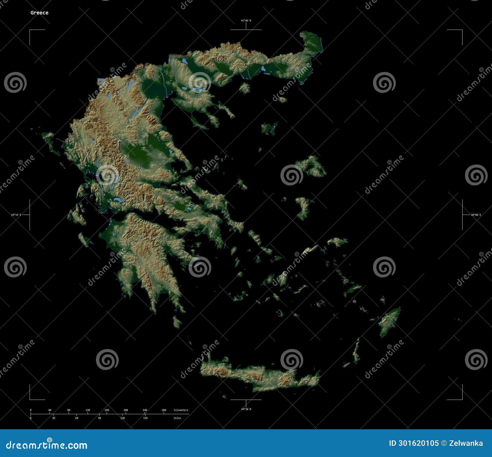 Greece Shape on Black. Physical Stock Illustration - Illustration of ...