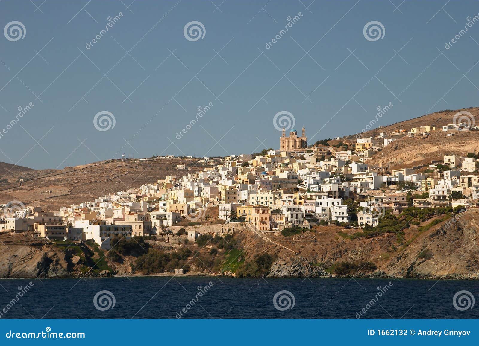 Greece siros arkivfoto. Bild av himmel, liggande, stadsbild - 1662132