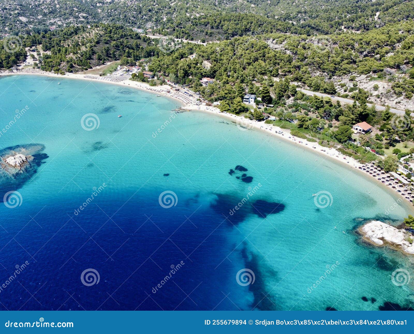 Kalogria beach stock photo. Image of resort, cliff, cape - 255679894