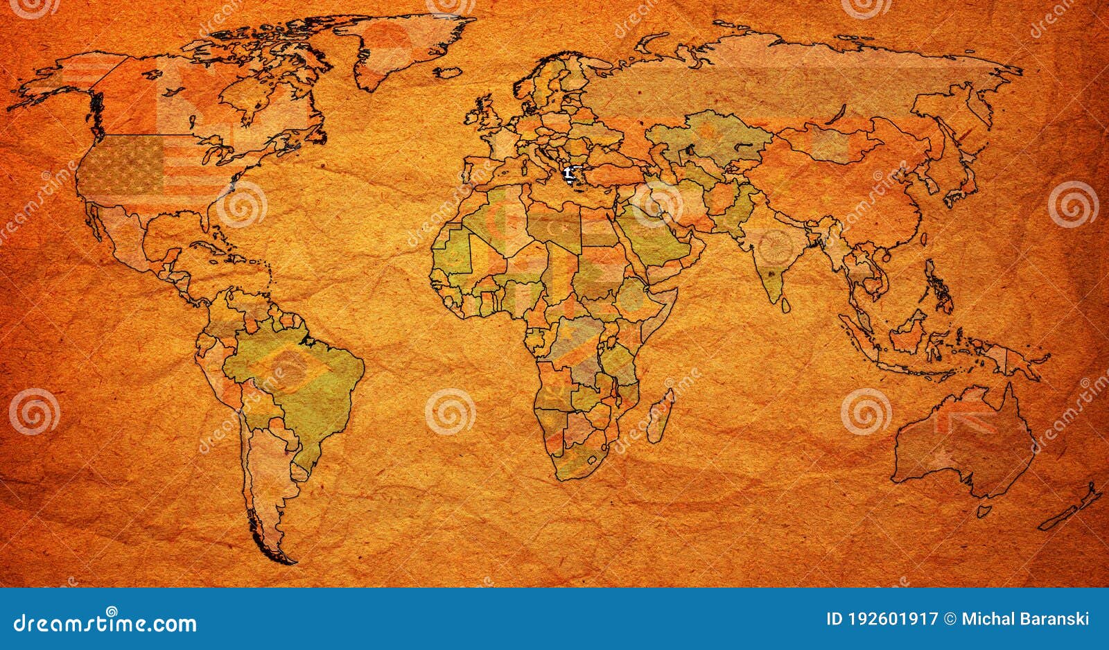 Greece Territory on World Map Stock Illustration - Illustration of ...