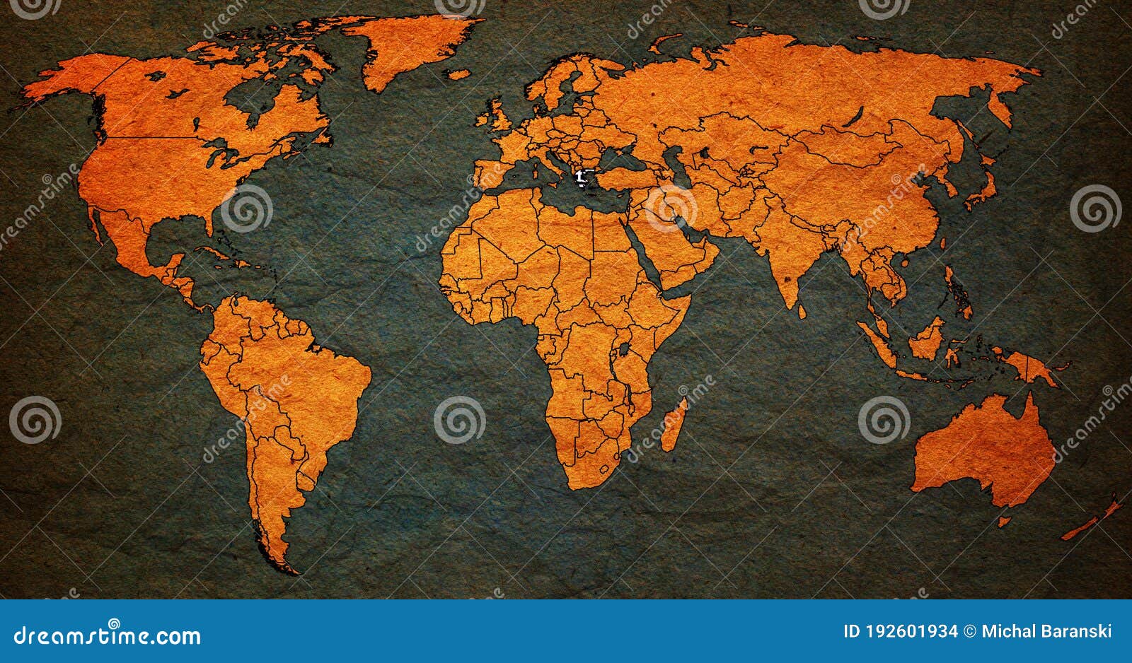 Greece Territory on World Map Stock Illustration - Illustration of ...
