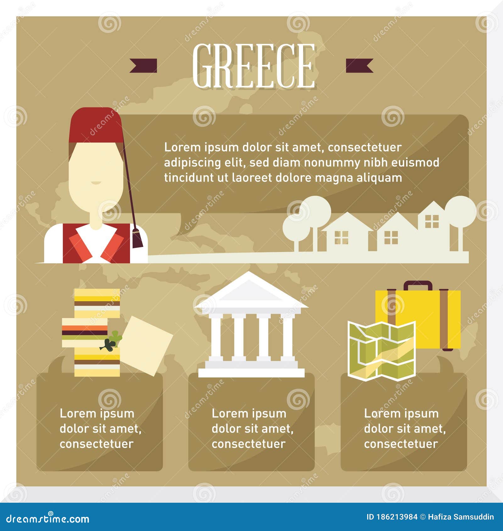 Greece Travel Infographic. Vector Illustration Decorative Design Stock ...