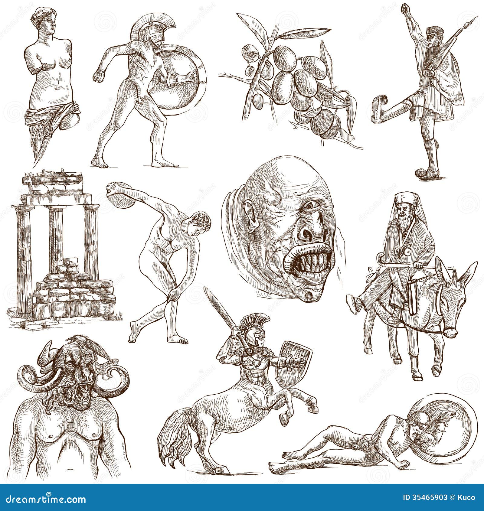 Greece stock vector. Illustration of donkey, europe, ancient - 35465903