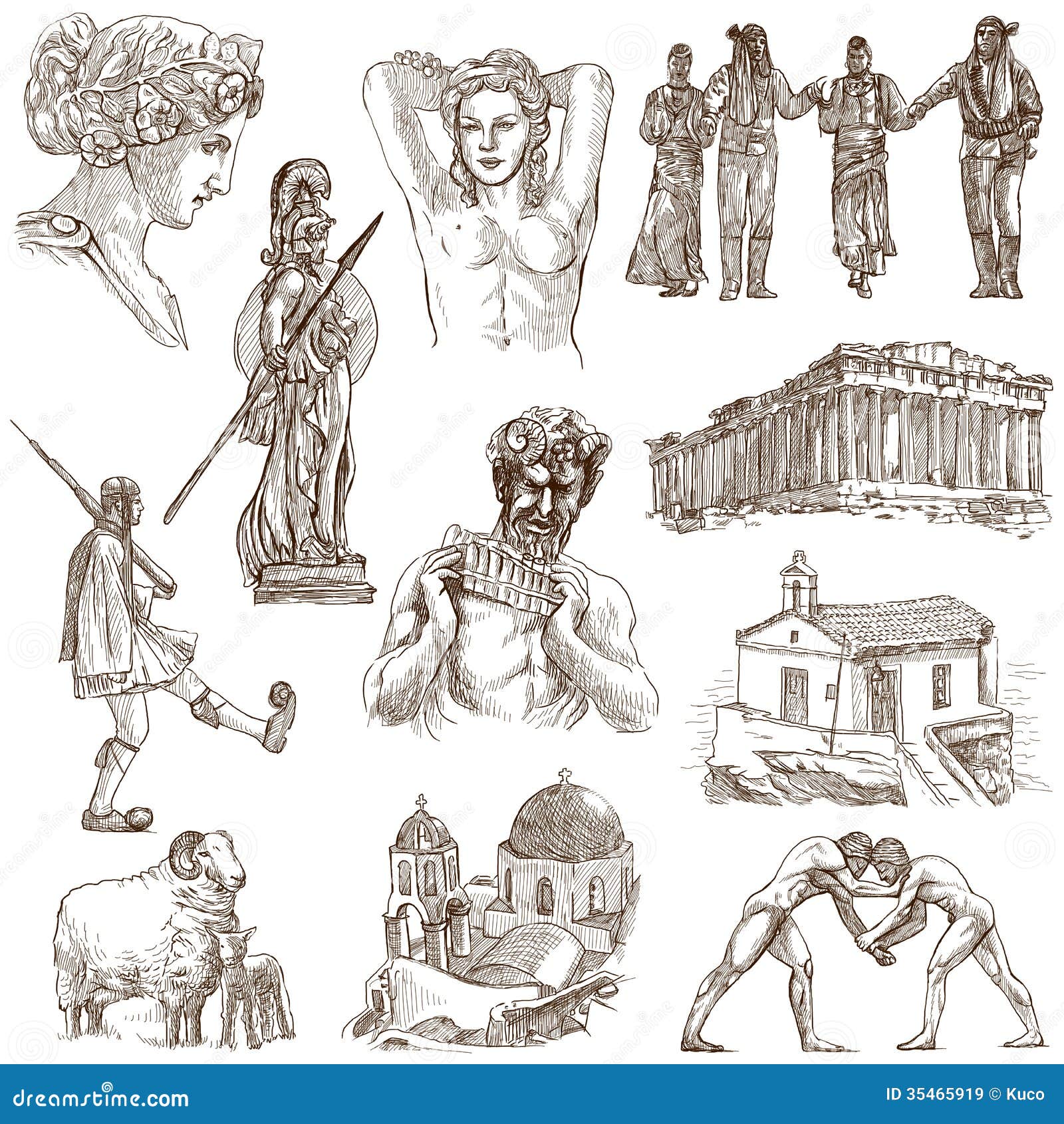 Greece stock vector. Illustration of beauty, guard, archaic - 35465919