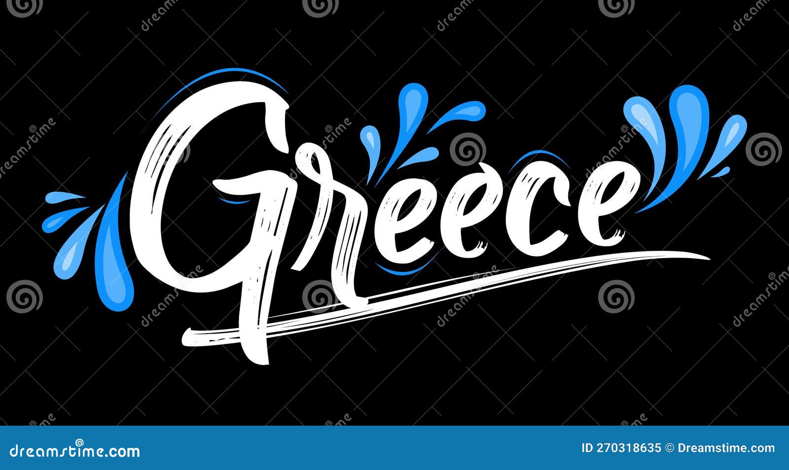 Greece Typographic Design Greek Flag Colors Vector Illustration Stock ...