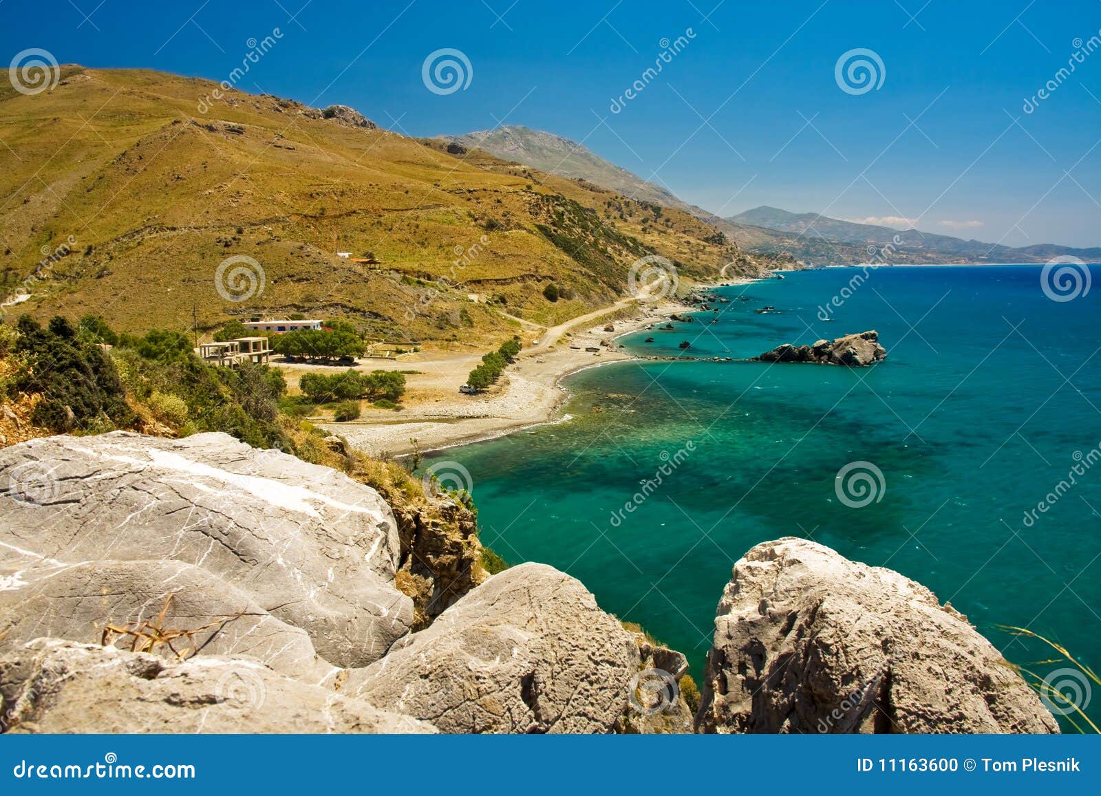 Greece view on Beach stock photo. Image of scene, green - 11163600