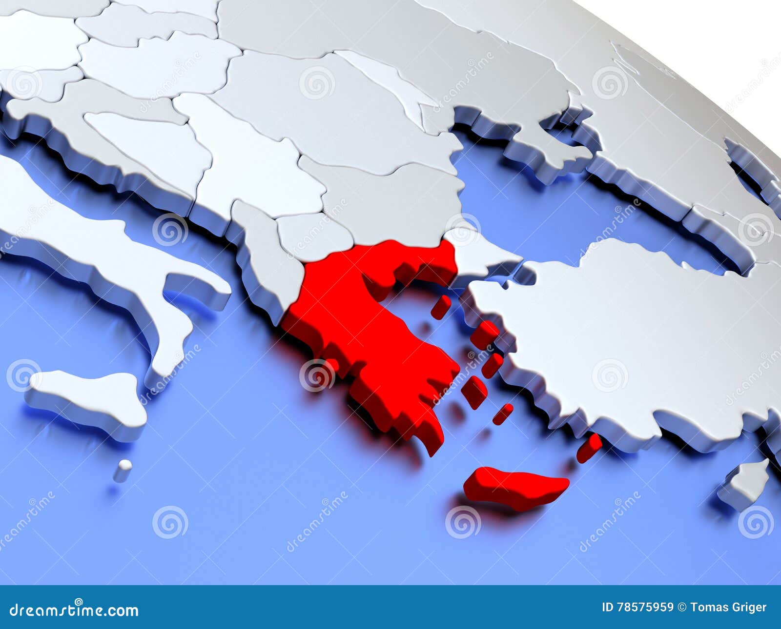 Greece on world map stock illustration. Illustration of globe - 78575959