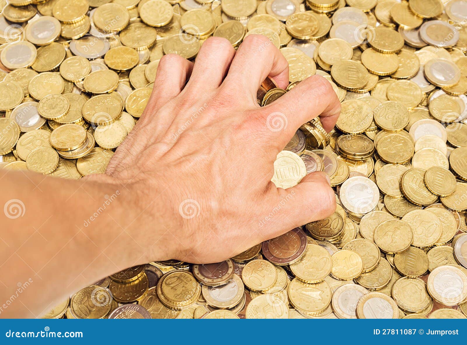 Greed stock image. Image of greed, euro, hand, coins - 27811087